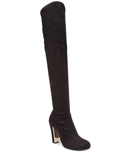 Material Girl Priyanka Over-the-Knee Stretch Boots, Only at Macy's ...