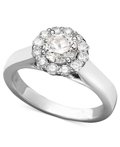 X3 Certified Diamond Engagement Ring in 18k White or Yellow Gold (1 ct ...